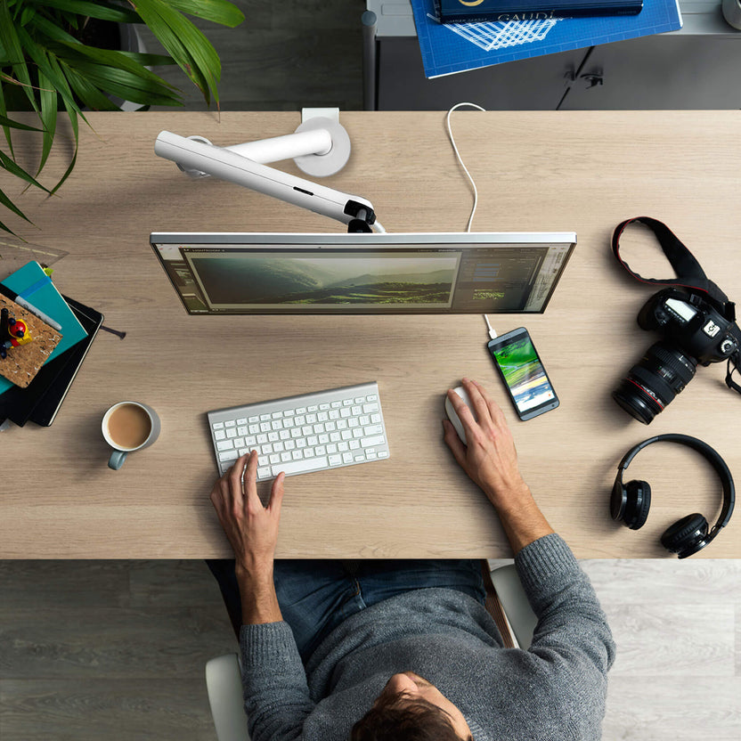 CBS Flo Monitor Arm | Single & Dual | White, Black, or Grey