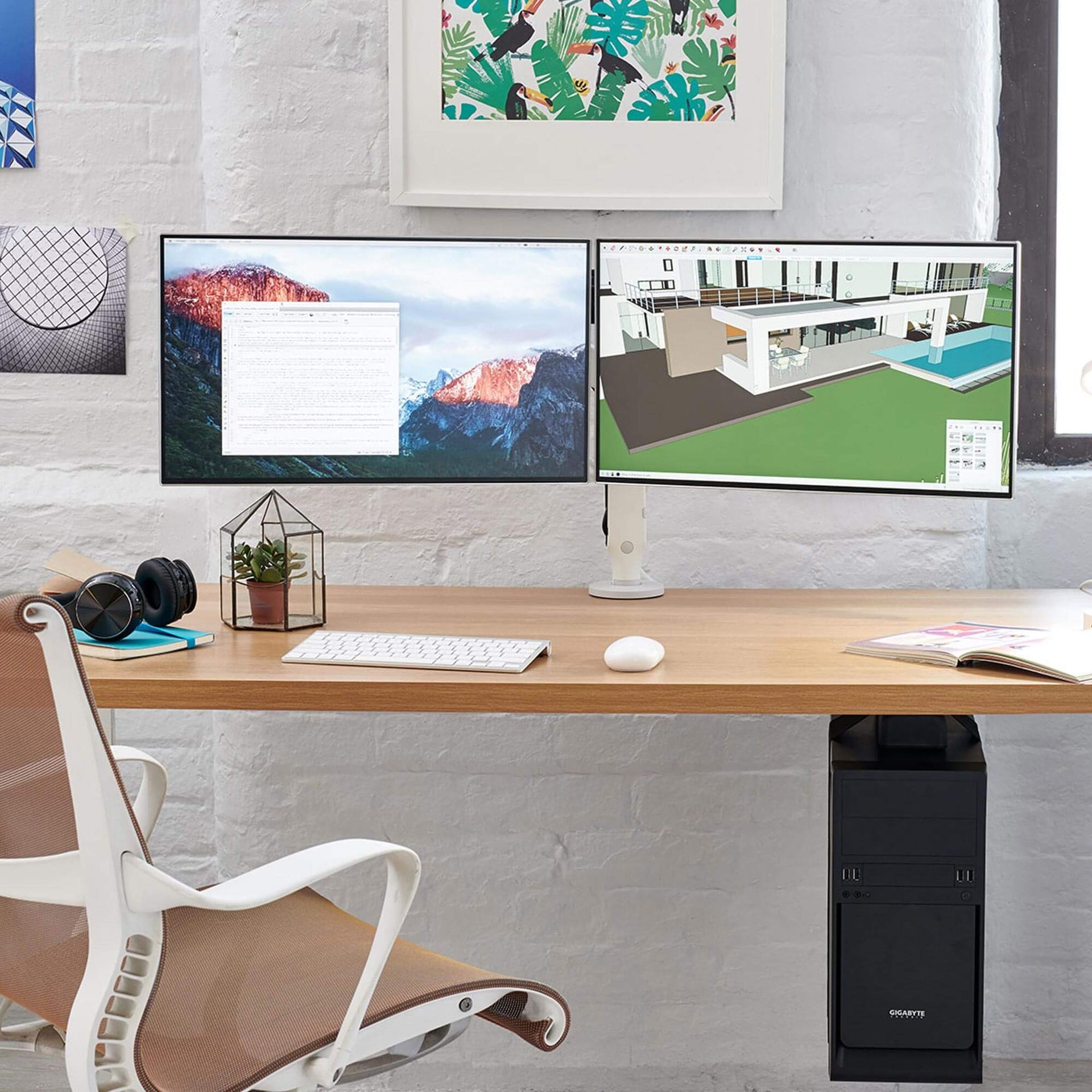 Ollin Dual Monitor Arm | Grey, White, or Black | CBS