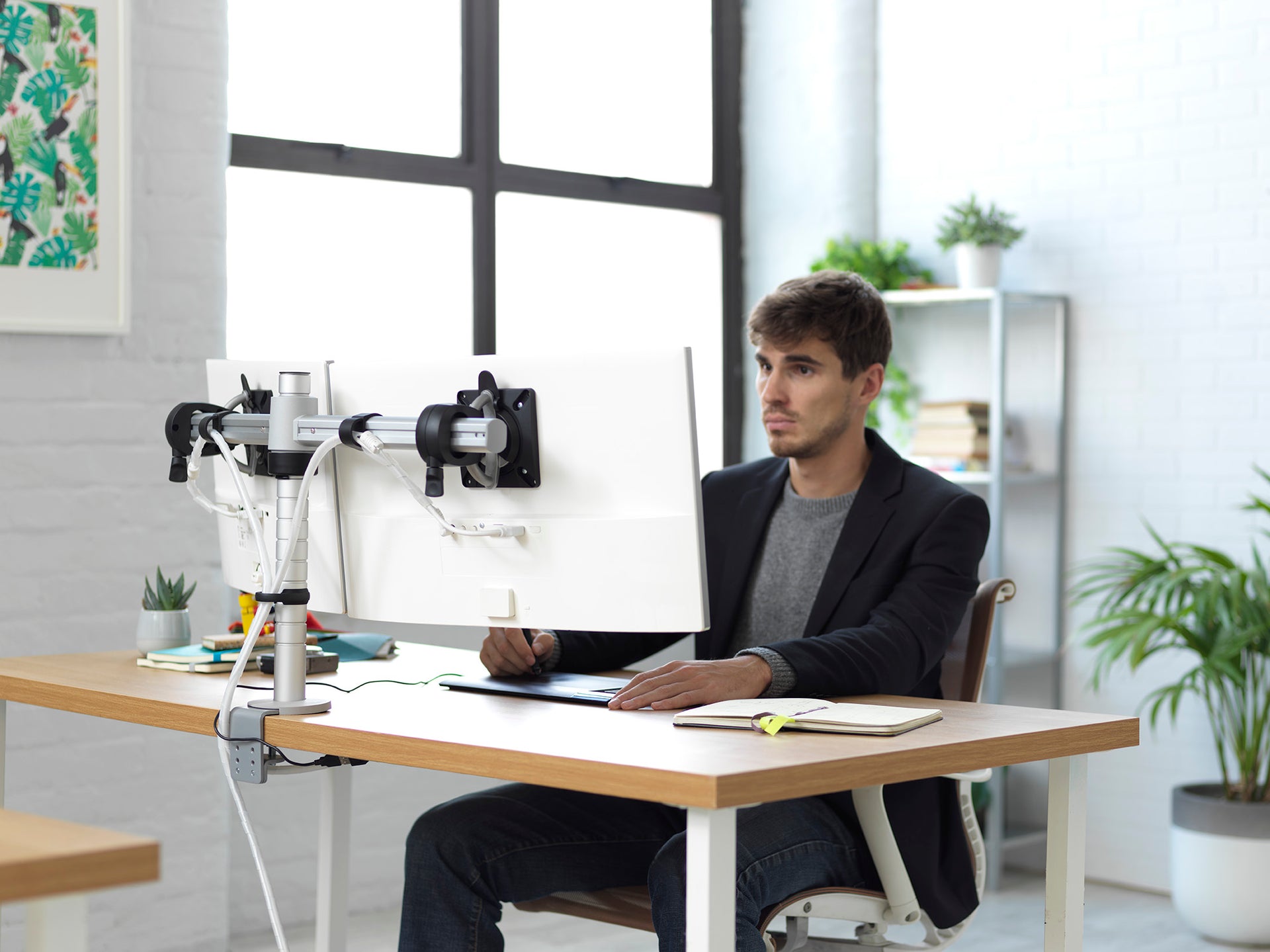 Wishbone Dual Bar Monitor Arm | CBS – Colebrook Bosson Saunders