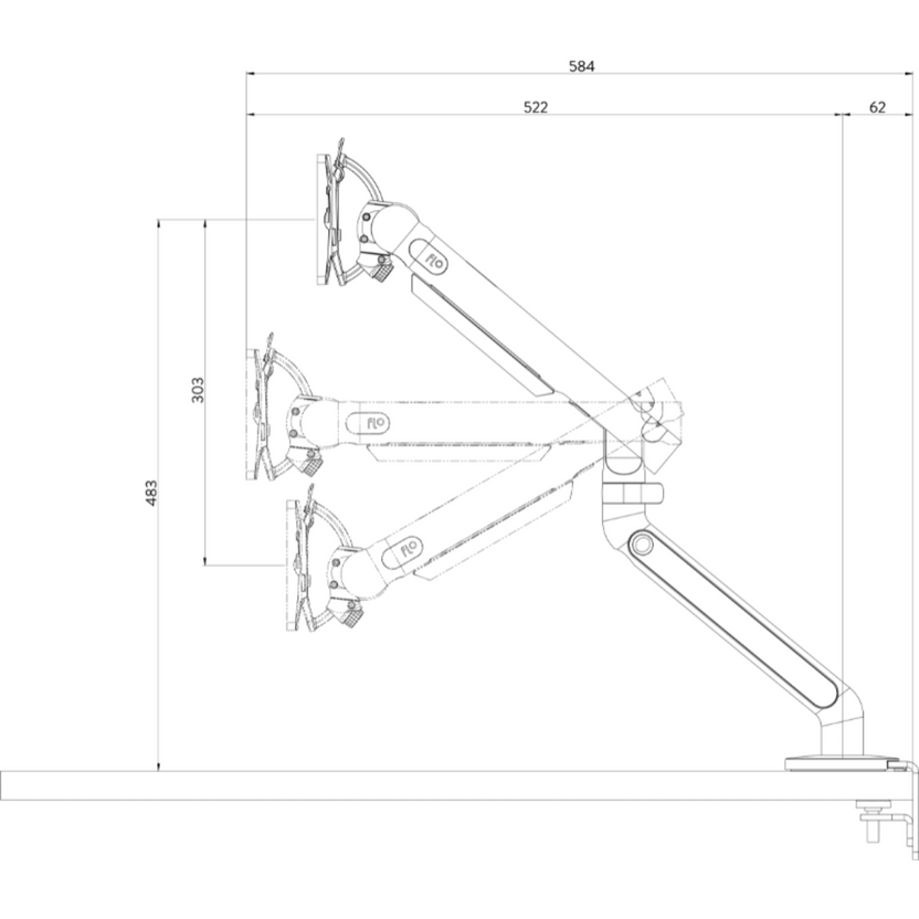 CBS New Flo Monitor Arm | Single | White, Black, or Silver – Colebrook ...